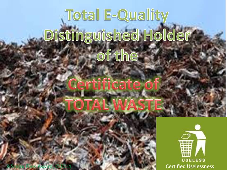 Total Waste – ScienceFiles-Prädikat für besondere Verschwendung von ...